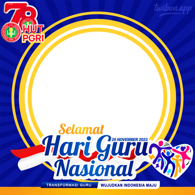 Download Gambar Background Twibbon Logo Hari Guru Nasional 2023