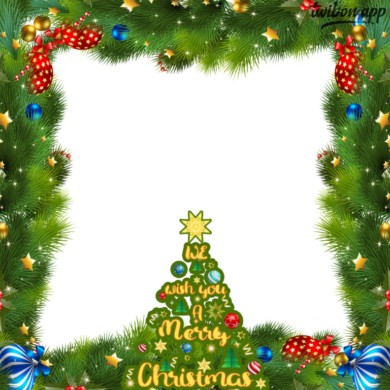 Business Merry Christmas Message Twibbon Photo Frame PNG
