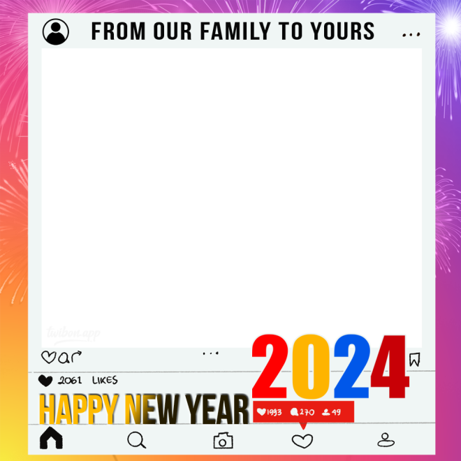 Twibbonize Happy New Year 2024 Background Frame PNG