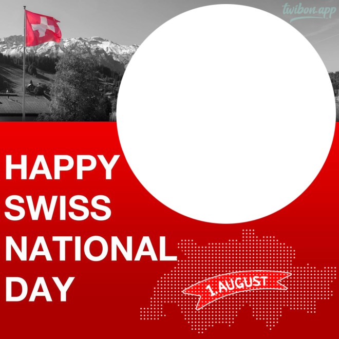 Swiss National Day 2024 Digital Photo Frame - Twibon App
