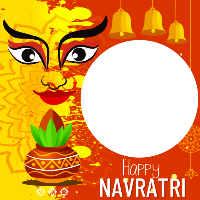 Happy Navratri Wishes Images Background Frame - Twibon App
