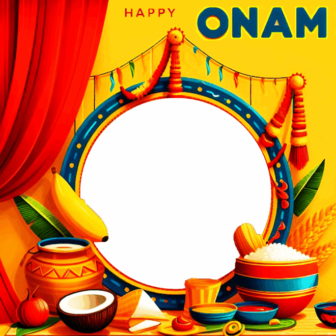 Happy Onam AI Generated Images Frame Free Download PNG
